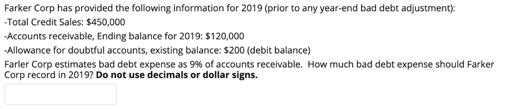 Solved Farker Corp has provided the following information | Chegg.com