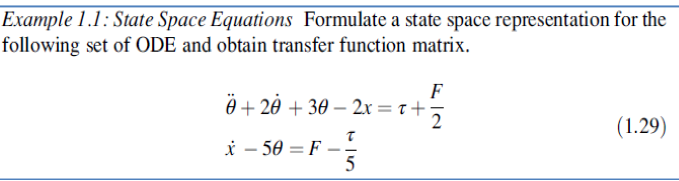 Solved Example 1 1 State Space Equations Formulate A State