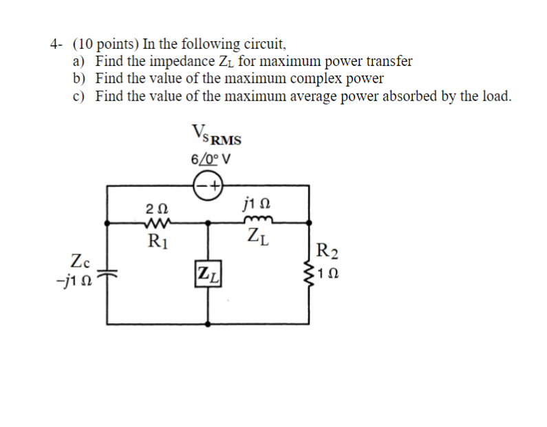 Solved 4- (10 ﻿points) ﻿In the following circuit,a) ﻿Find | Chegg.com