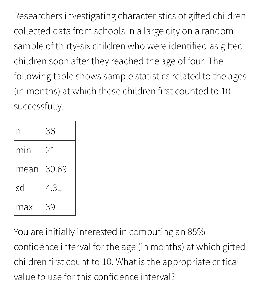 Solved Researchers investigating characteristics of gifted | Chegg.com