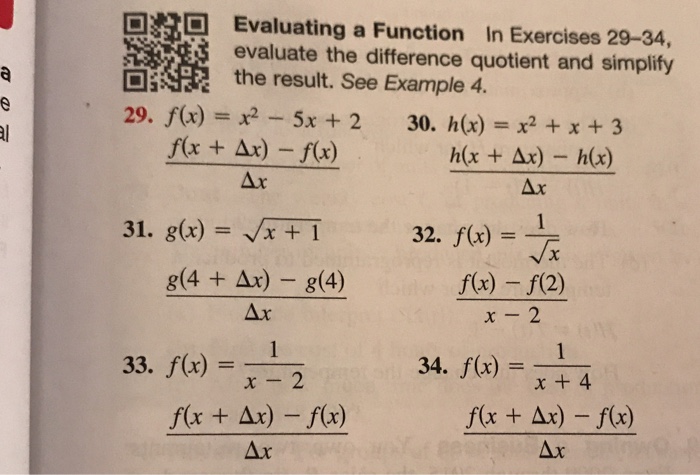 Solved Evaluating a Function In Exercises 29-34, evaluate | Chegg.com