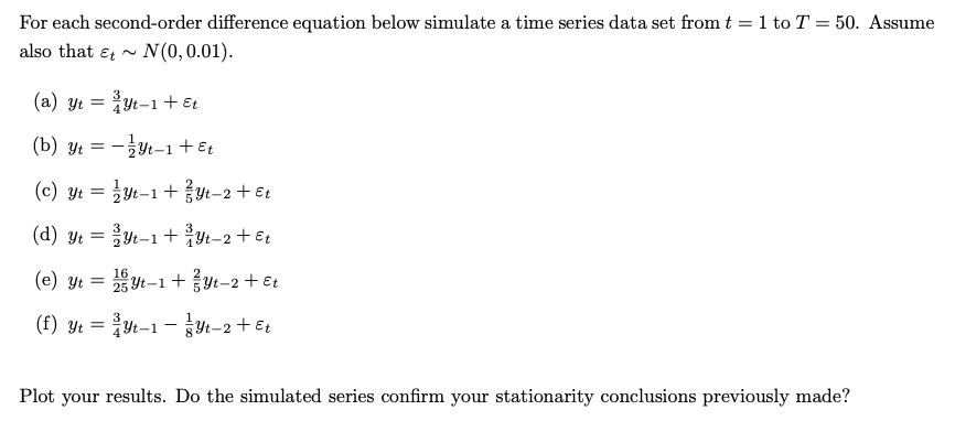 Solved For each second-order difference equation below | Chegg.com