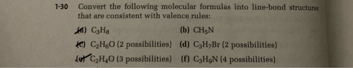 Solved 1-30 Convert the following molecular formulas into | Chegg.com