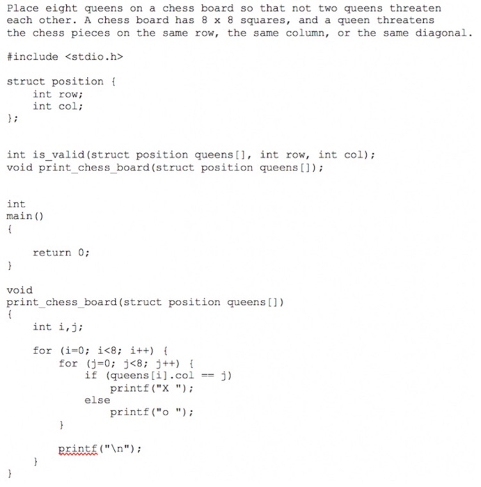 Solved Place eight queens on a chess board so that not two | Chegg.com