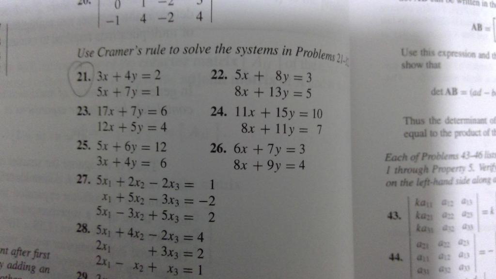 Solved 20. 4 - 2 AB Use this expression and show that det AB | Chegg.com
