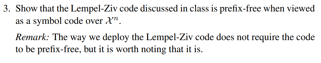 Solved Can you tell me what the Lemple-Ziv code is : by | Chegg.com