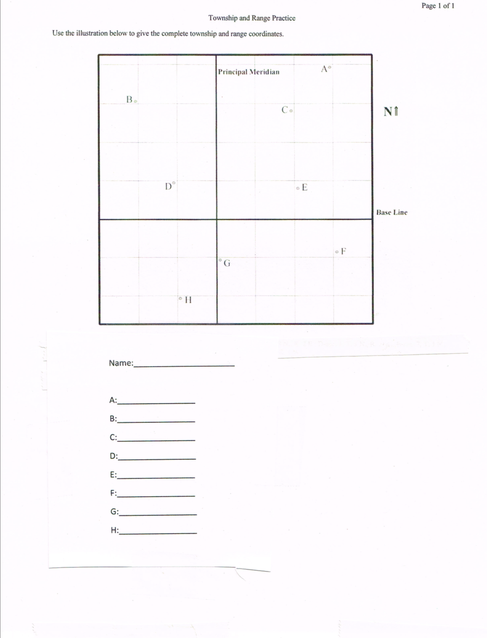 Solved Page 1 of 1 Township and Range Practice Use the | Chegg.com