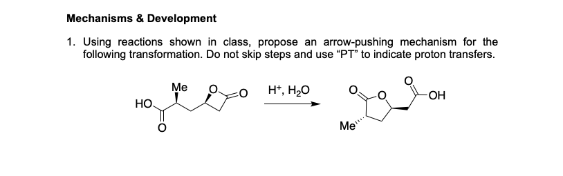 Solved Mechanisms & Development 1. Using reactions shown in | Chegg.com