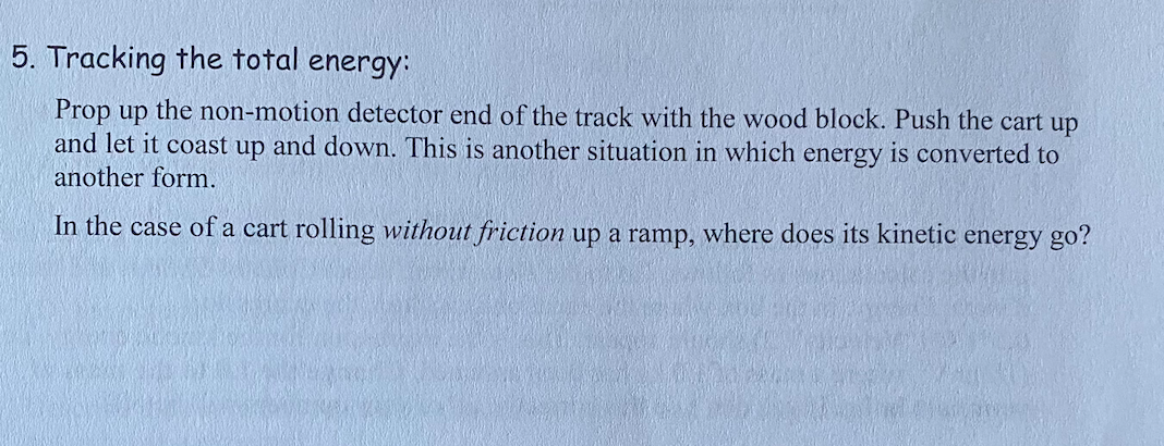 Solved Tracking the total energy: Prop up the non-motion | Chegg.com