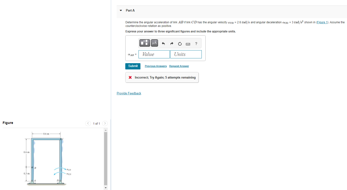 Solved Determine The Angular Acceleration Of Link Ab If Link 