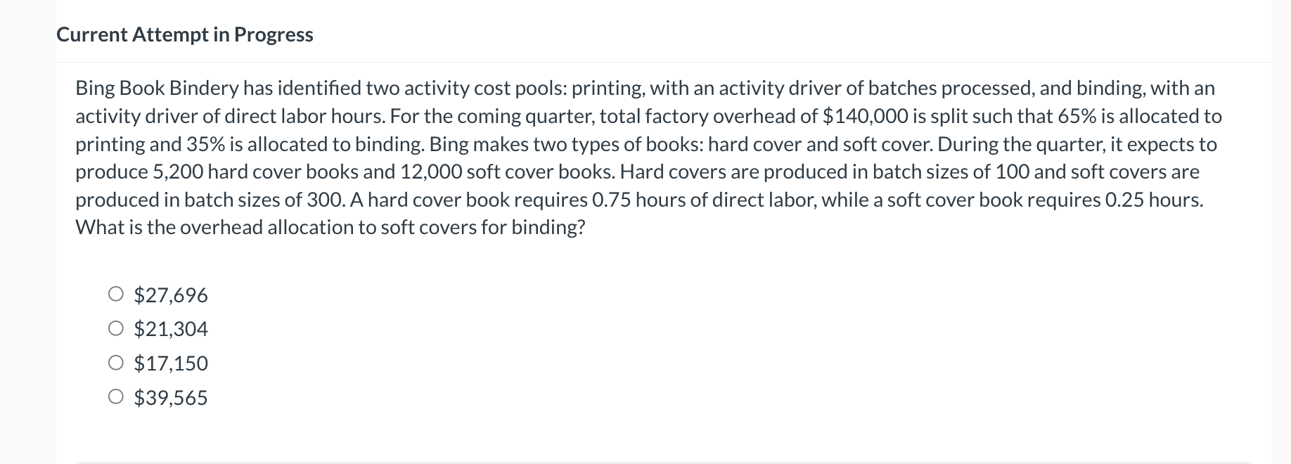 Solved Bing Book Bindery has identified two activity cost | Chegg.com