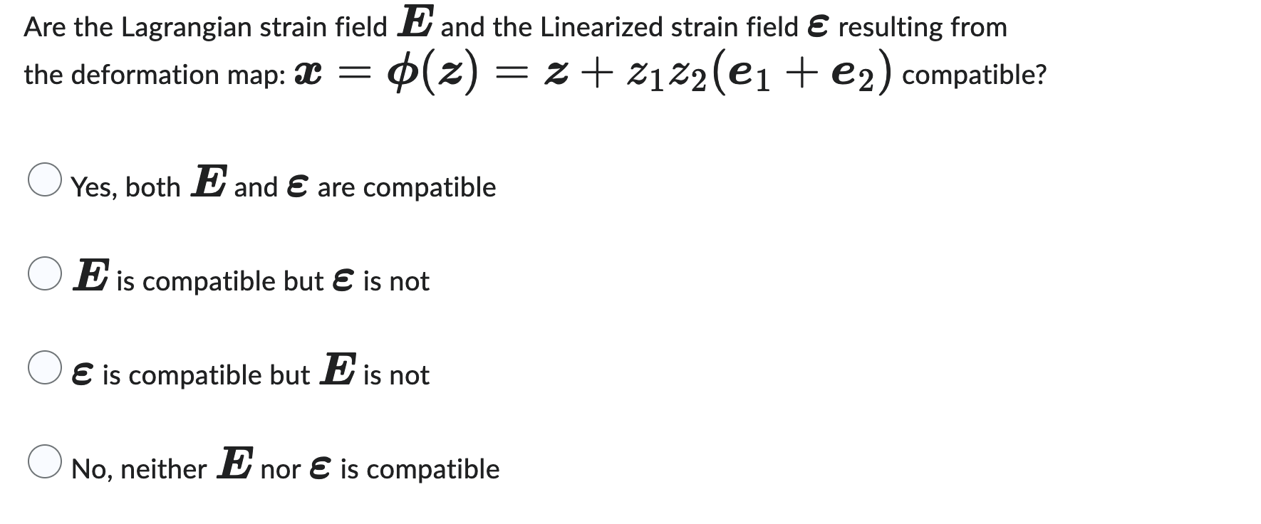 Solved For some deformation map, let F=RU where | Chegg.com