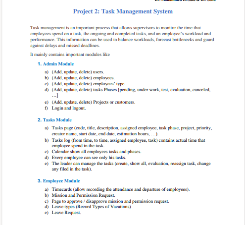 Solved Task management is an important process that allows | Chegg.com