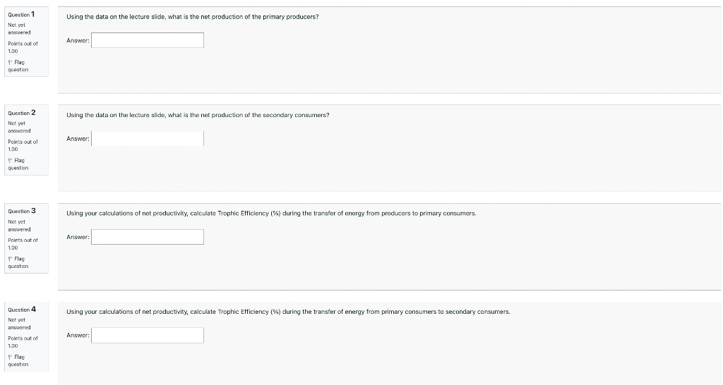 Solved B) Calculate Trophic Efficiency (\%) during 2 | Chegg.com