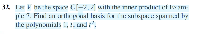 2. Let V be the space C[−2,2] with the inner product | Chegg.com