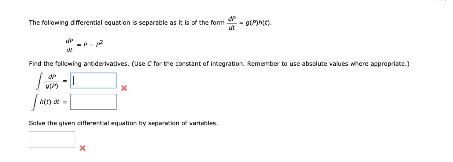 Solved Dp The Following Differential Equation Is Separable