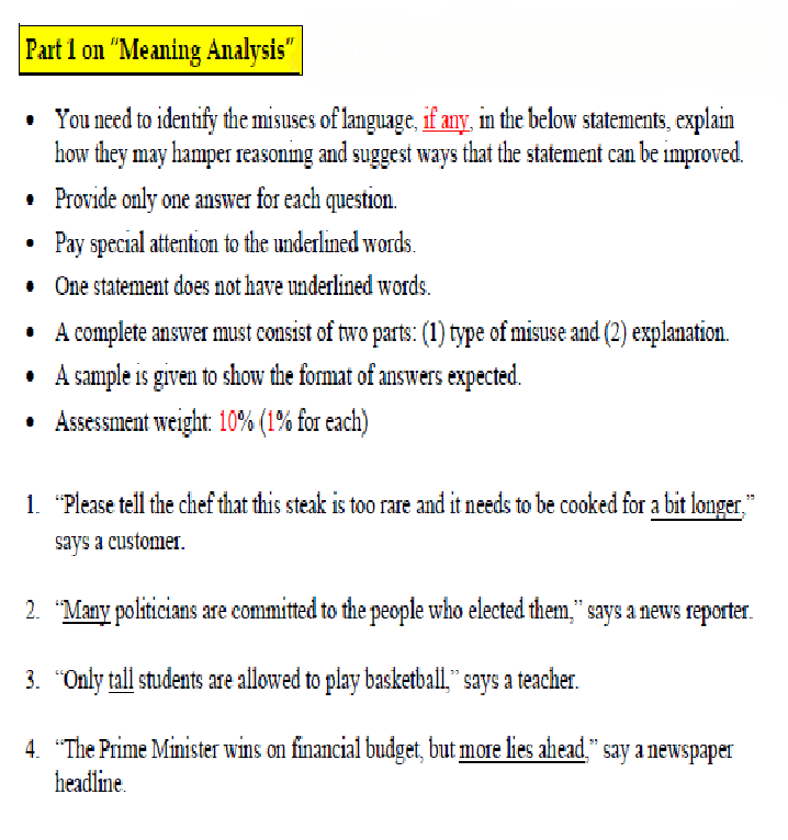 Part 1 on "Meaning Analysis" • You need to identify | Chegg.com