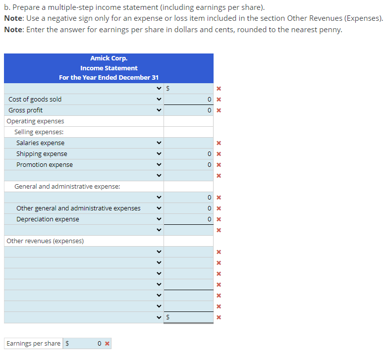 Solved Preparing a Single- Step and a Multiple- Step Income | Chegg.com
