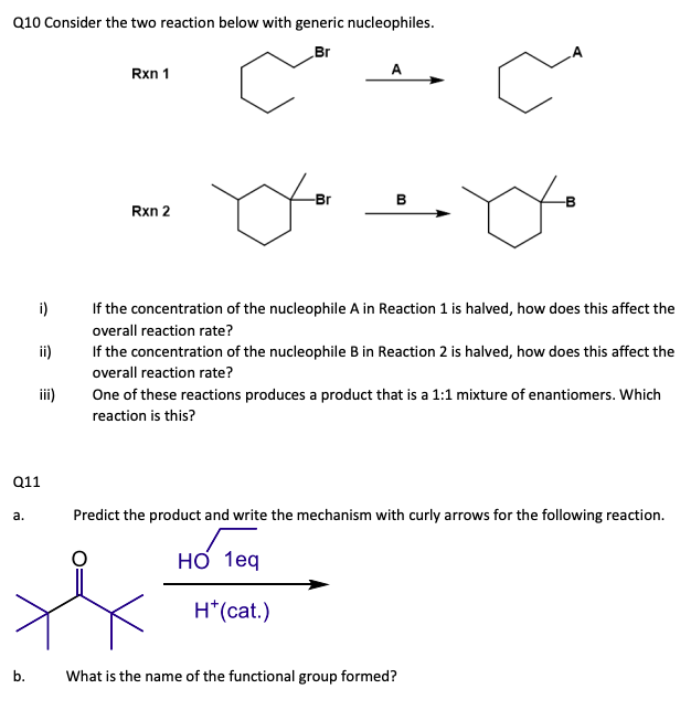 Solved Q10 Consider the two reaction below with generic | Chegg.com