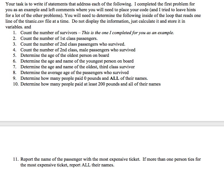 Solved The titanic.csv file contains data for 887 of the | Chegg.com