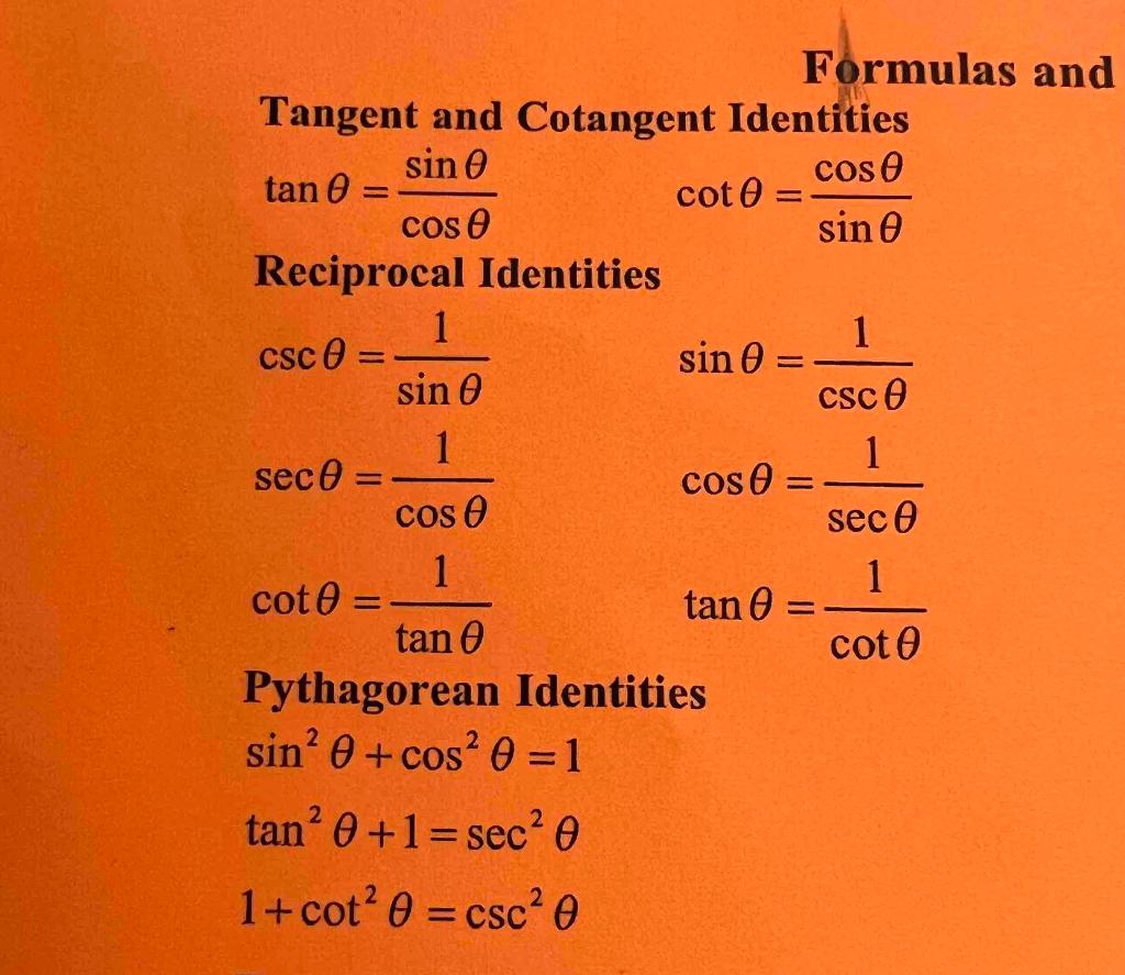 Solved a CSC х 2 3) - CSC X tan(-x) Formulas and Tangent | Chegg.com