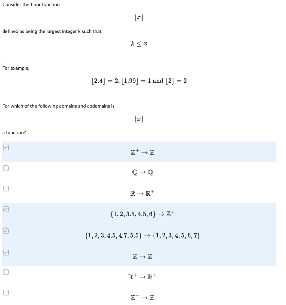 Solved Consider the floor function ⌊x⌋ defined as being the | Chegg.com