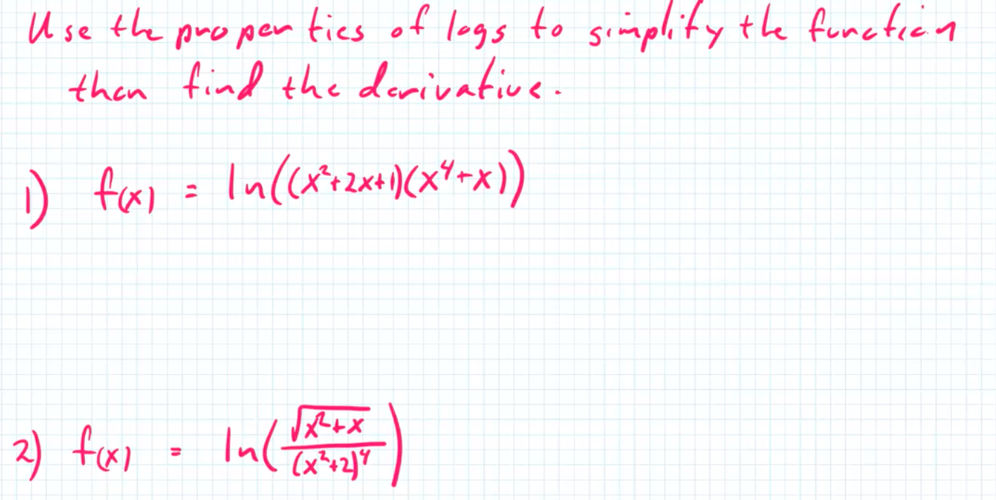 Solved Use the properties of logs to simplity the function | Chegg.com