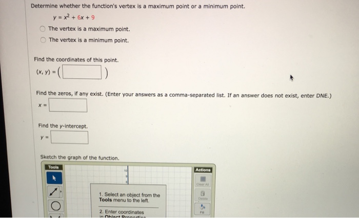 Solved Determine Whether The Functions Vertex Is A Maximum
