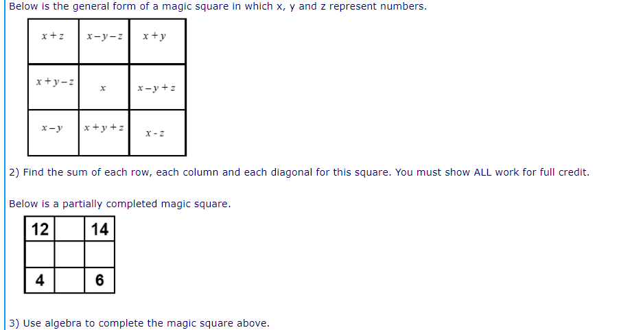 Solved 2) Find the sum of each row, each column and each | Chegg.com