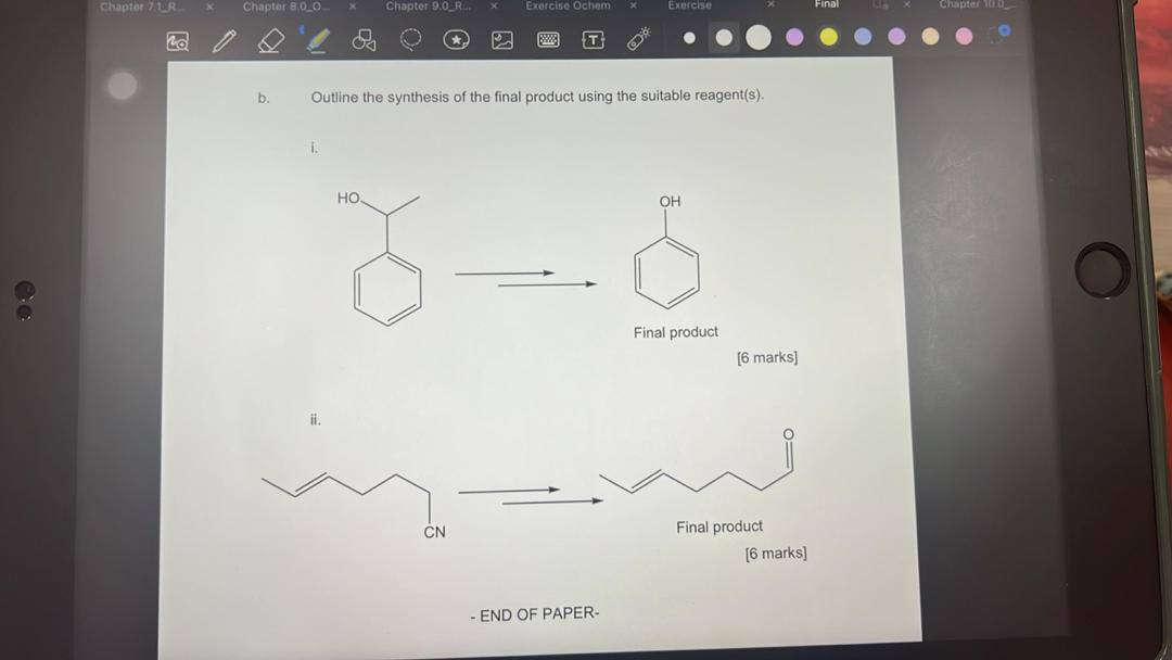Solved b. Outline the synthesis of the final product using | Chegg.com