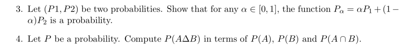 Solved 3. Let (P1,P2) be two probabilities. Show that for | Chegg.com