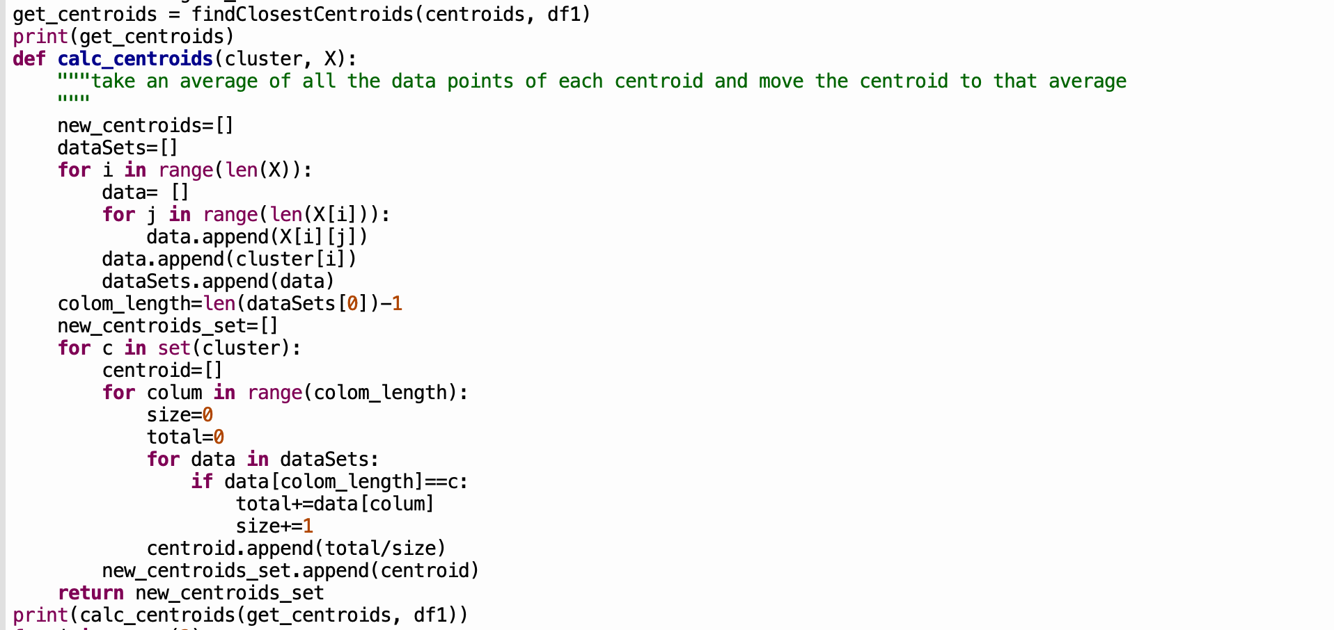 Solved I made a k-mean algorithm the program already know | Chegg.com