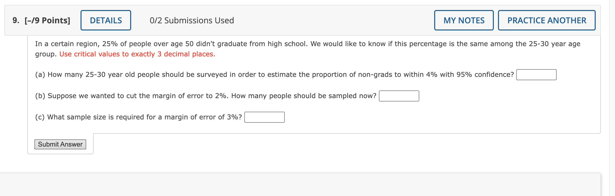Solved [-/9 Points] 0/2 Submissions Used In a certain | Chegg.com