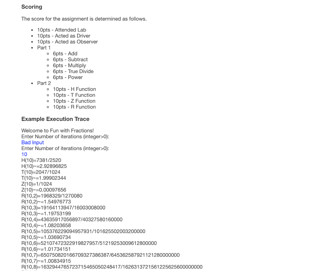 Solved Part 1: Complete Fraction Class Complete the | Chegg.com