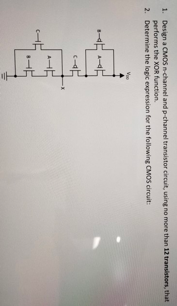 Solved 1. Design a CMOS n-channel and p-channel transistor | Chegg.com