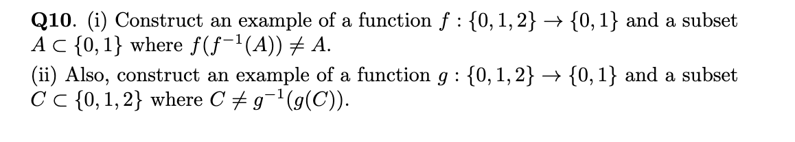 Solved Q10. (i) Construct an example of a function | Chegg.com