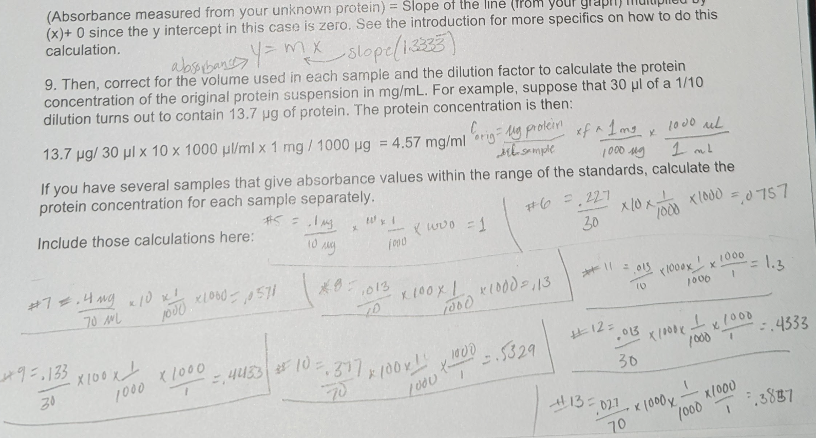 7. Measure the absorbance of the solution in each | Chegg.com