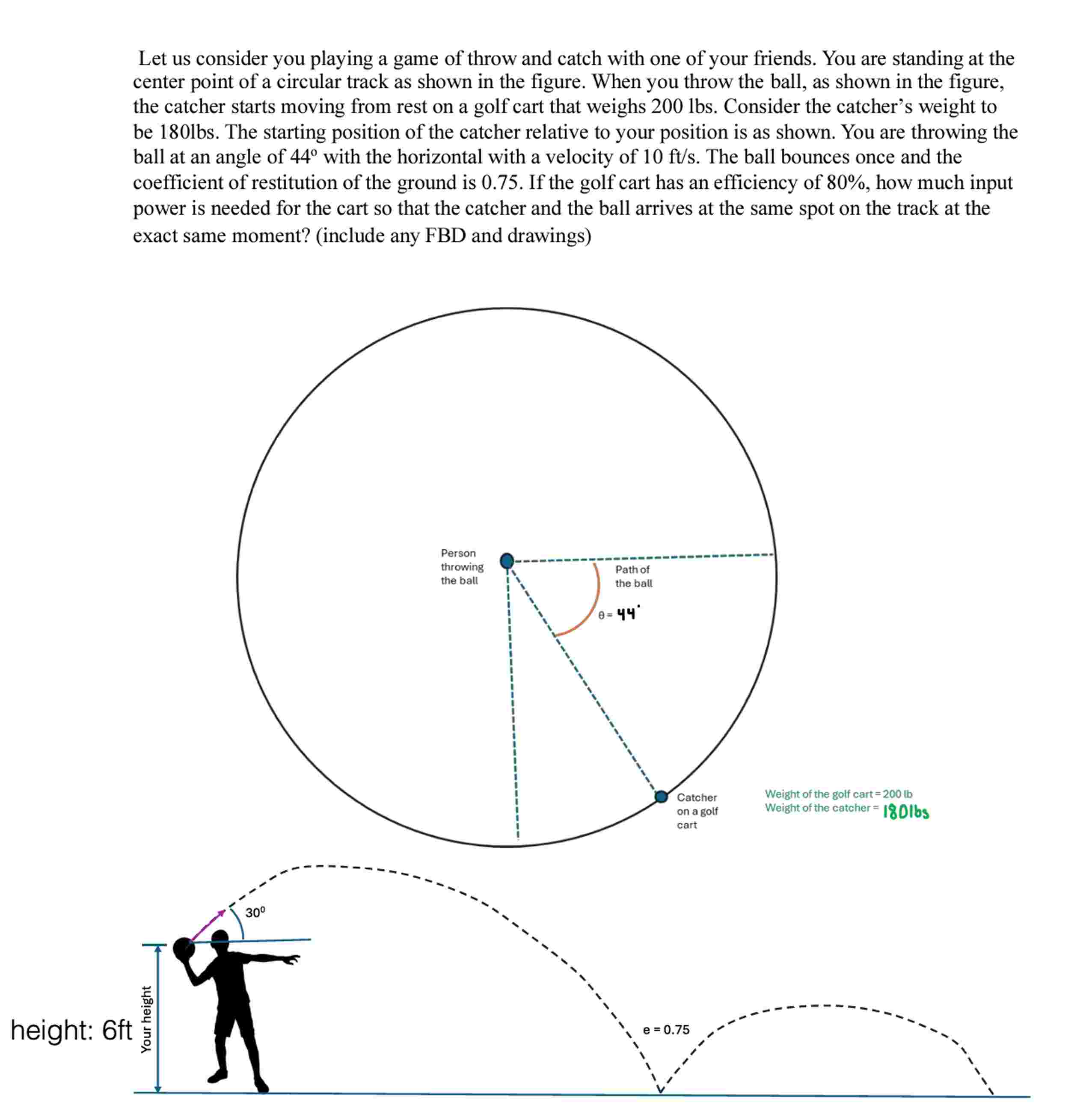 Solved Let us consider you playing a game of throw and catch | Chegg.com