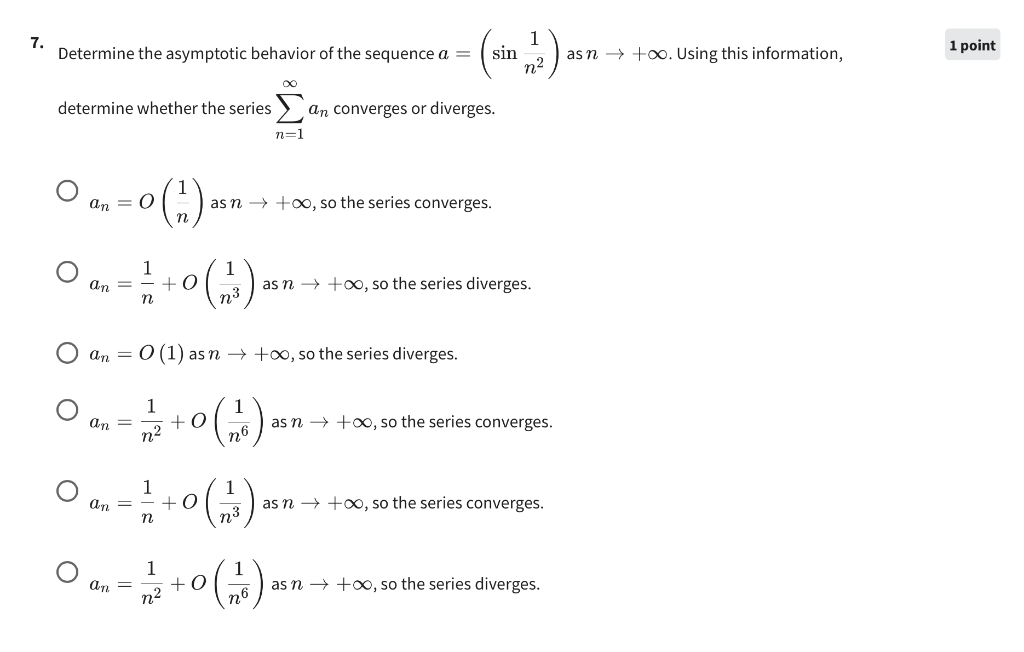 Solved 7. Determine the asymptotic behavior of the sequence | Chegg.com