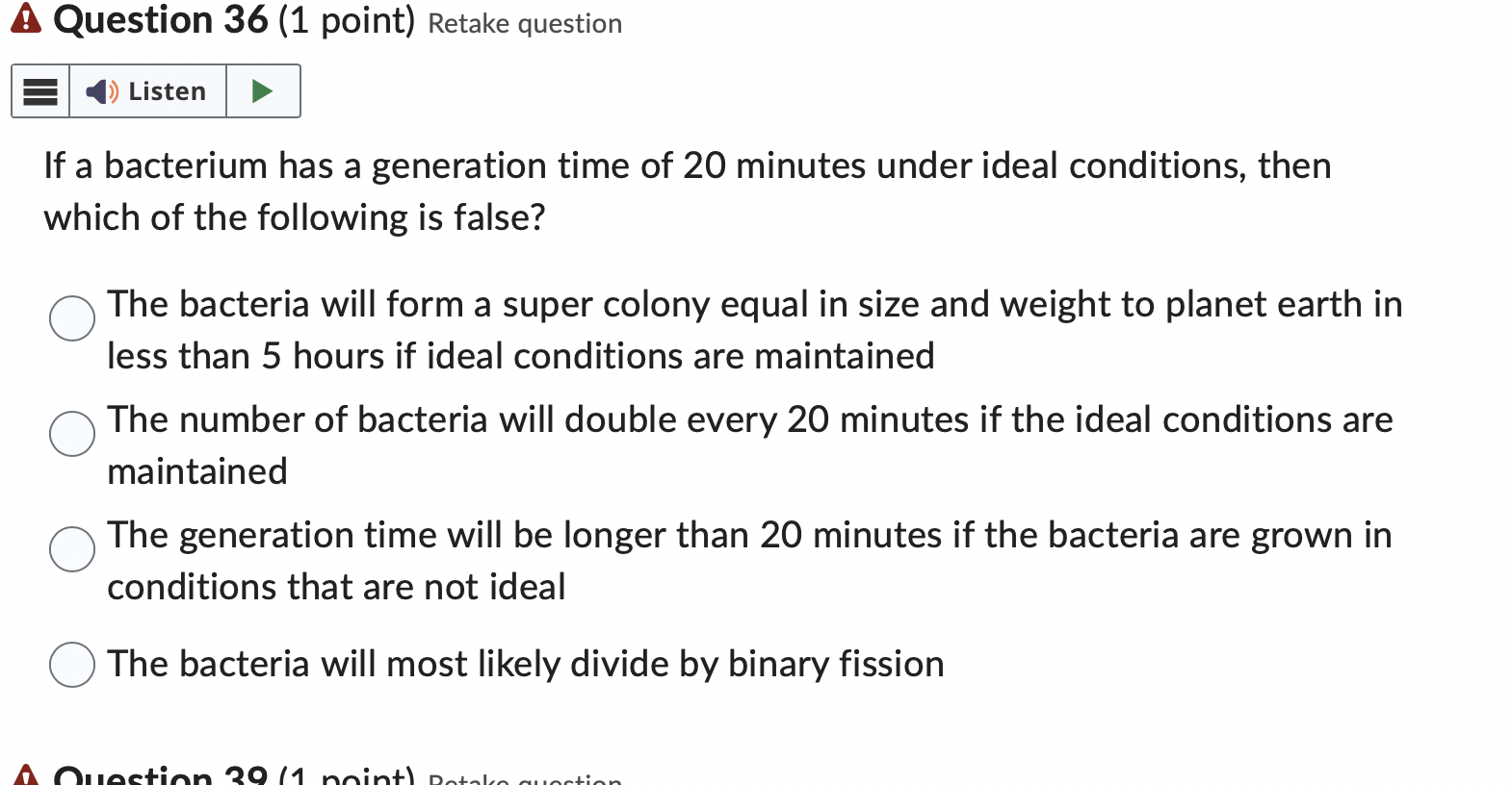 Solved A Question 36 (1 point) Retake question If a | Chegg.com
