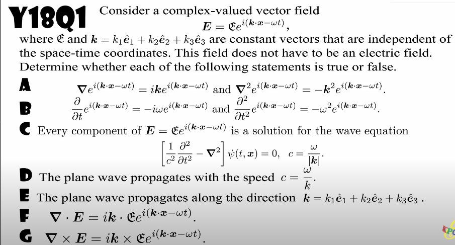 Solved Y1801 = - a2 =- ötze(k-z-wt) Consider a | Chegg.com