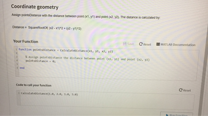 Solved Coordinate geometry Assign pointsDistance Distance = | Chegg.com