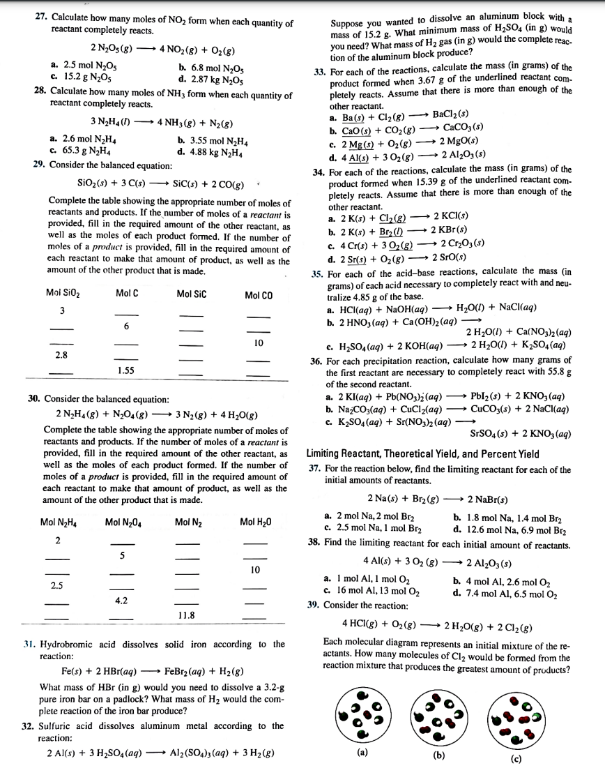 Solved 27. Calculate how many moles of NO2 form when each | Chegg.com