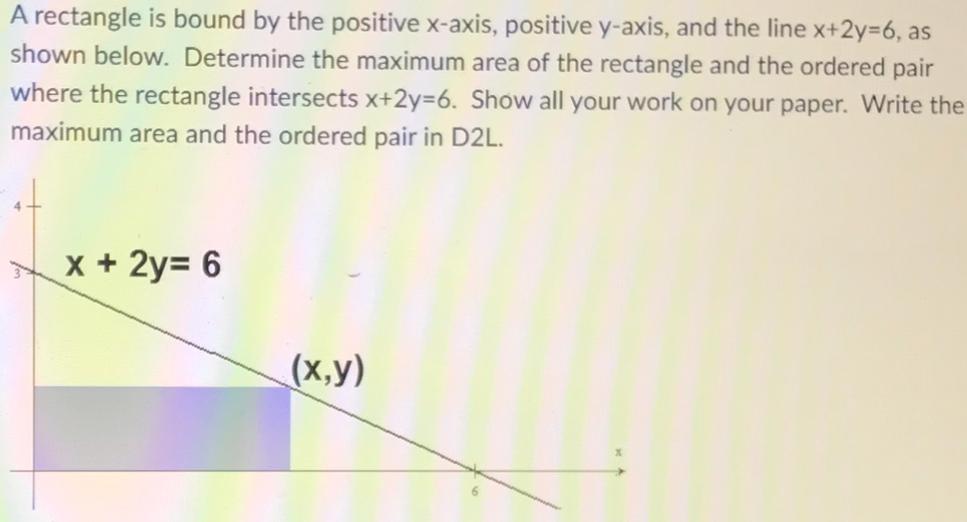 Solved A rectangle is bound by the positive x-axis, positive | Chegg.com