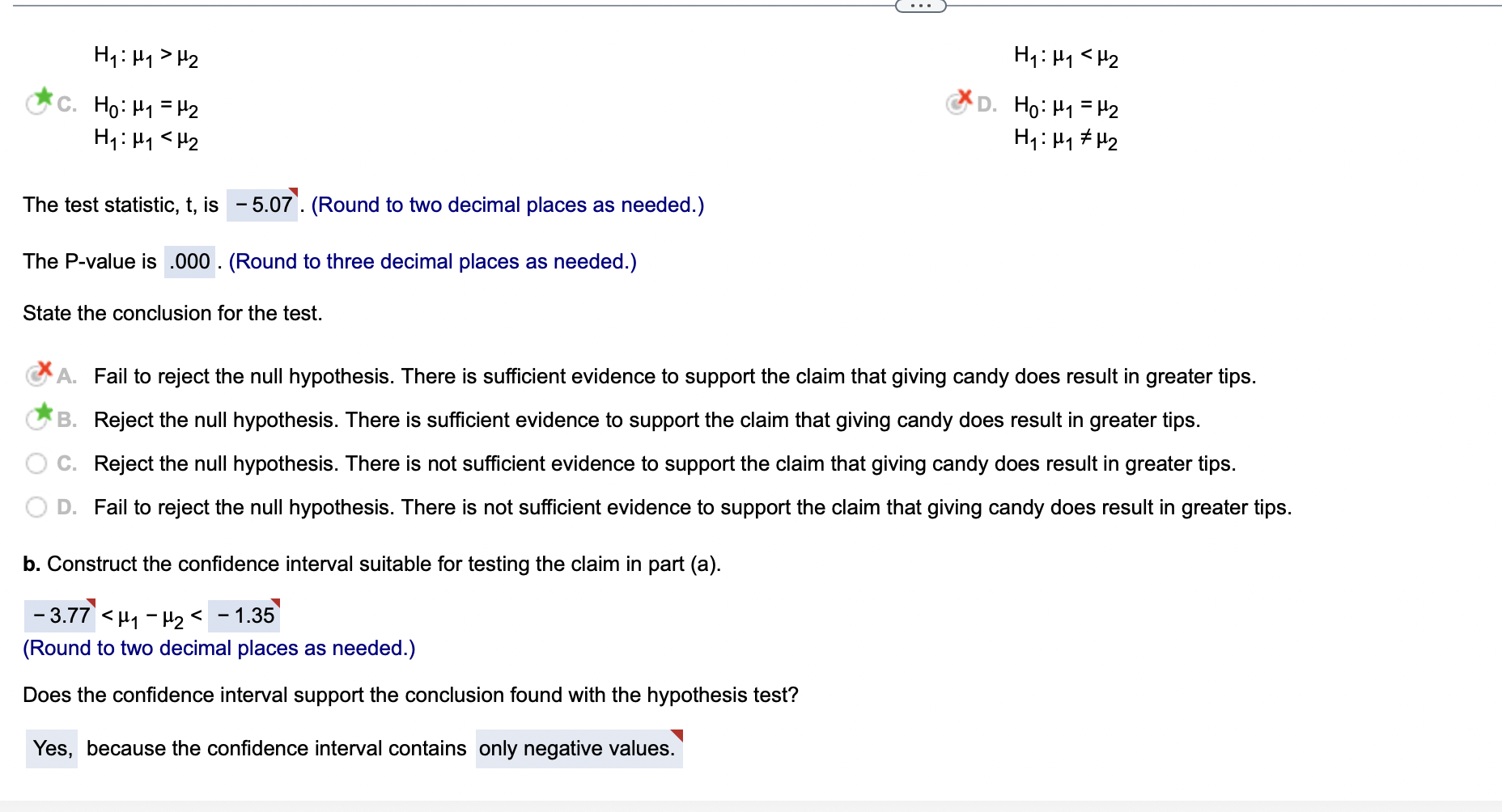 Solved An experiment was conducted to determine whether | Chegg.com