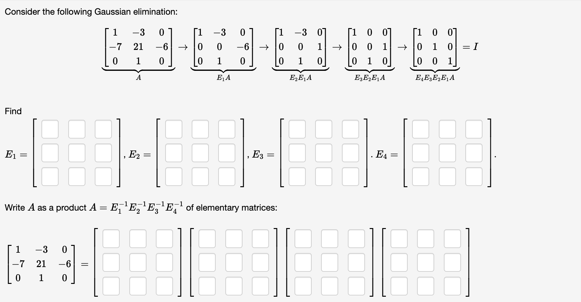 Solved Consider the following Gaussian elimination: | Chegg.com