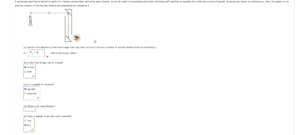 Solved A periscope (see figure below) is useful for viewing | Chegg.com