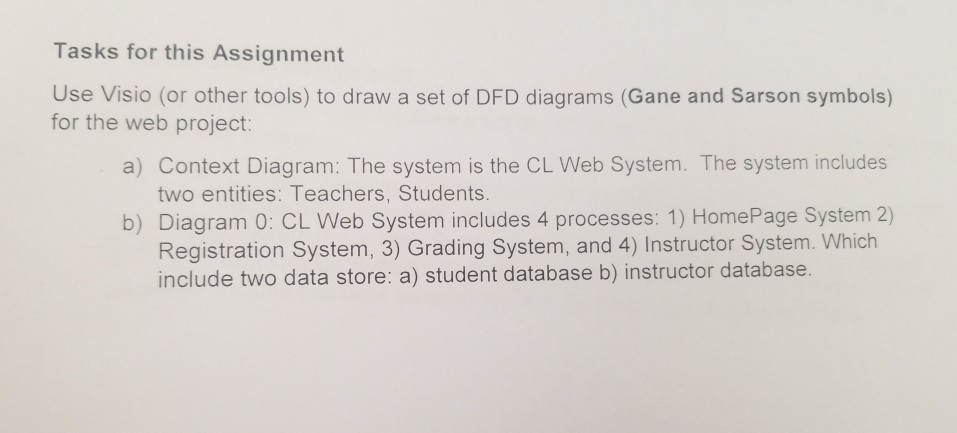 Solved Tasks for this Assignment Use Visio (or other tools) | Chegg.com