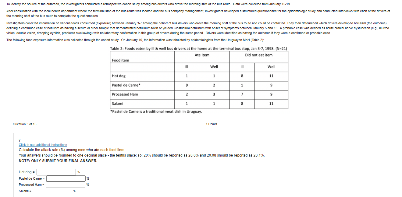 Solved To identify the source of the outbreak, the | Chegg.com