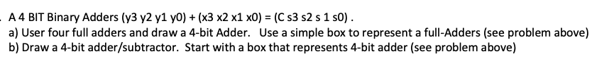 Solved Binary Adders. Draw the circuit diagram for a full | Chegg.com